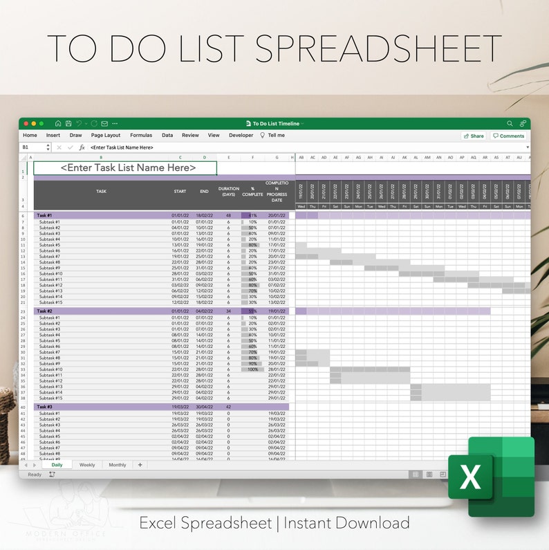 TO DO LIST Spreadsheet To Do List Excel Template Etsy TO DO LIST Spreadsheet To Do List Excel Template Etsy
