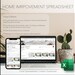HOME IMPROVEMENT SPREADSHEET | House Planning Manager Excel Template ...