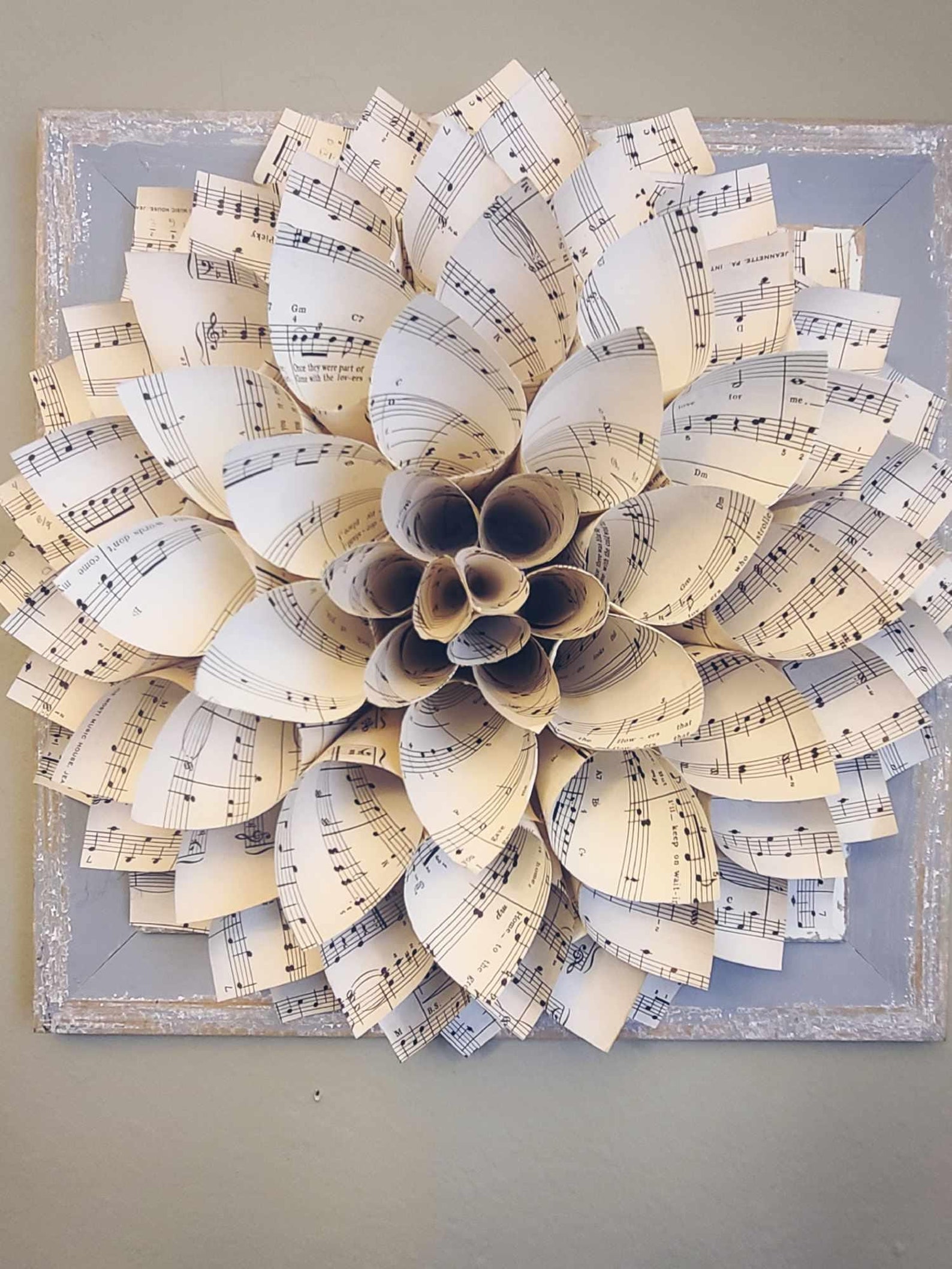Handmade Sheet Music Paper Dahlia Wall Decor - Etsy