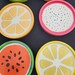 Fruit Summer Coasters Watermelon Lime Lemon Orange Coasters Dragonfruit ...