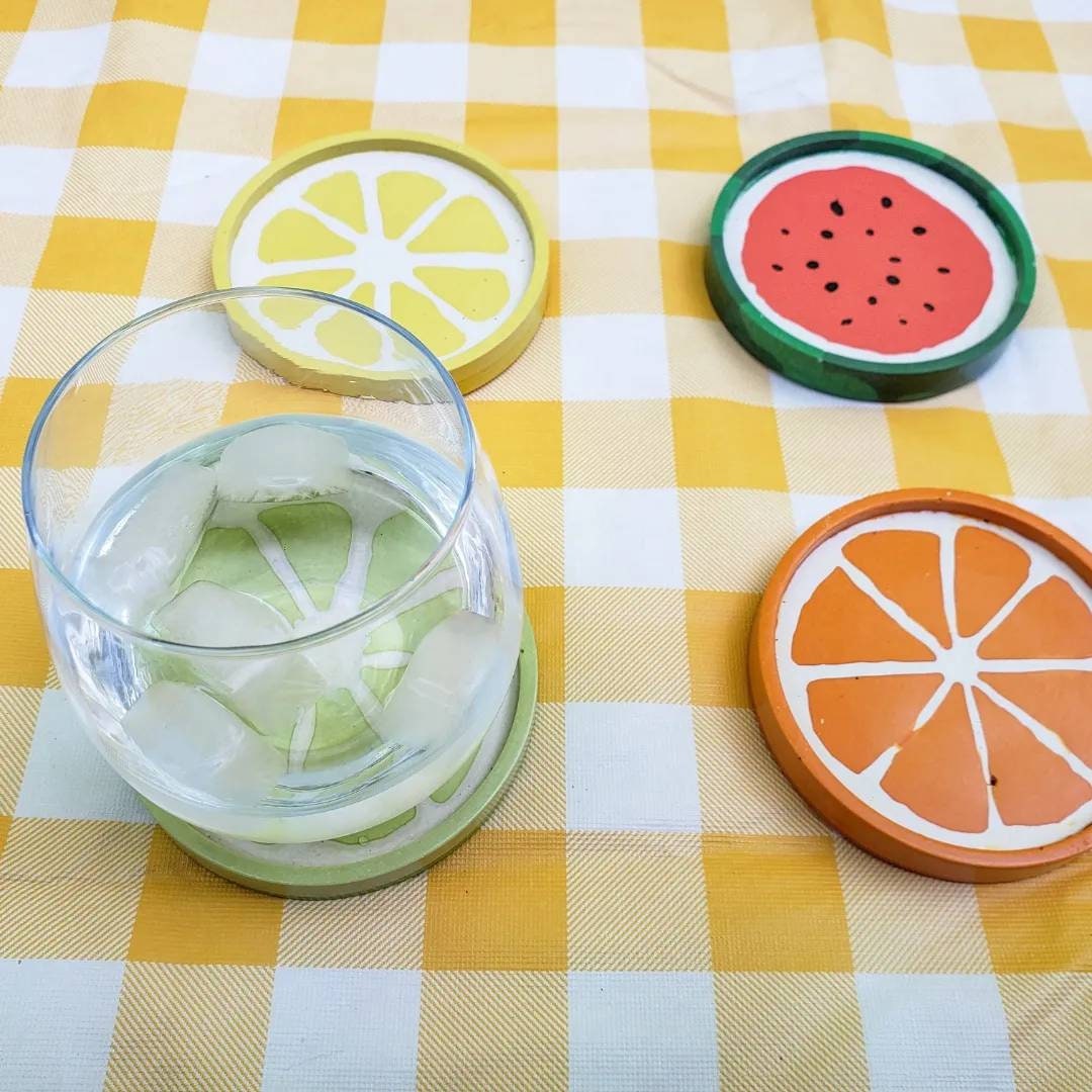 Fruit Summer Coasters Watermelon Lime Lemon Orange Coasters Dragonfruit ...