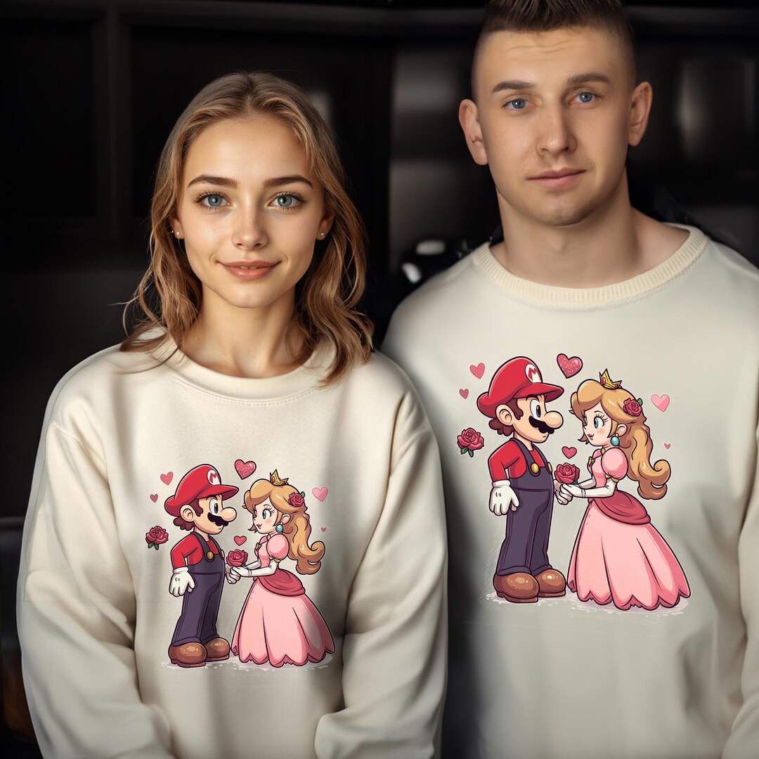 Super Mario & Princess Peach Valentine’s Day PNG - Romantic Couple ...