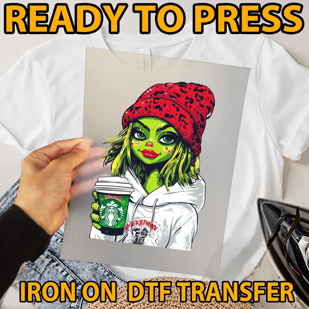 Grinchmas Girl DTF Heat Transfer, Cute Grinch Design, Leopard Christmas Print, Grinch Lover Gift ...