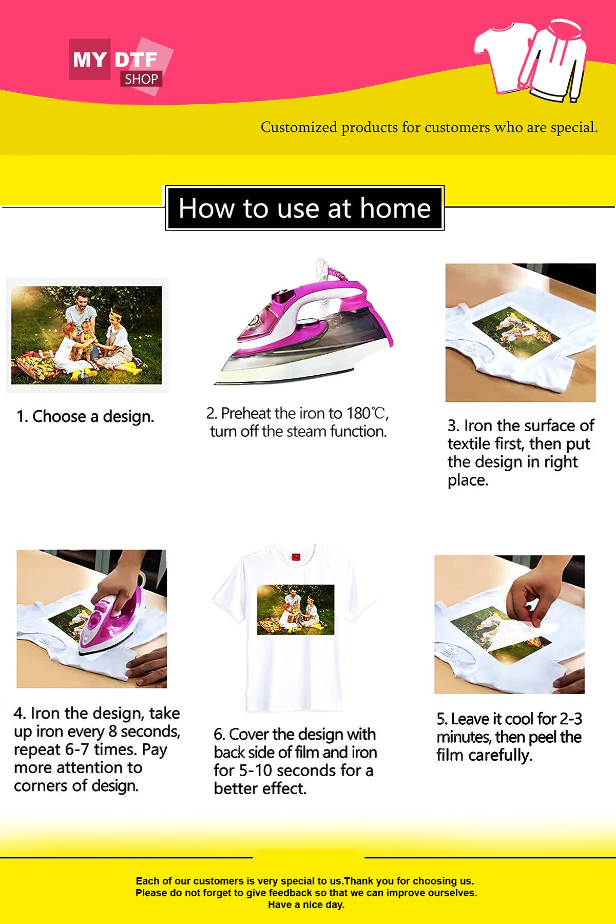 IRON ON Transfer Custom Company Logo or Your Design Custom Transfers ...