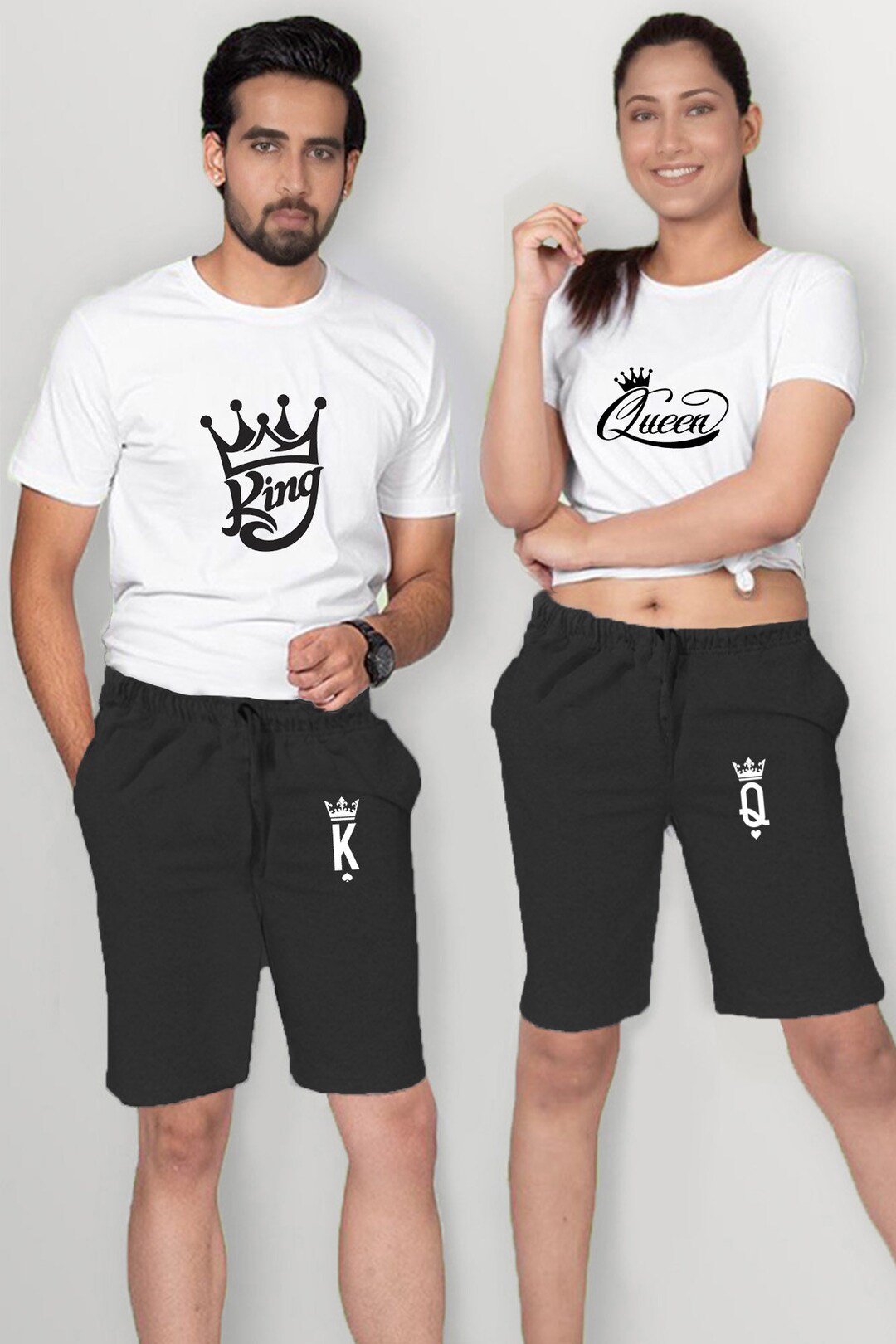 King Queen Matching Pajamas Customizable Couple Pajamas Set - Etsy