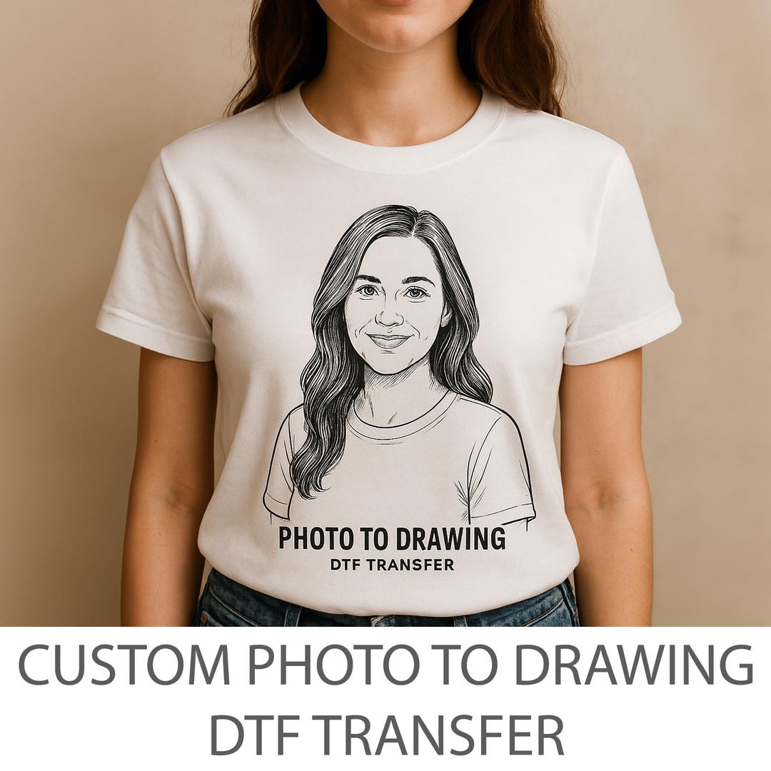 Custom Photo to Line Art DTF Transfer: Personalized Iron-on Design - Etsy