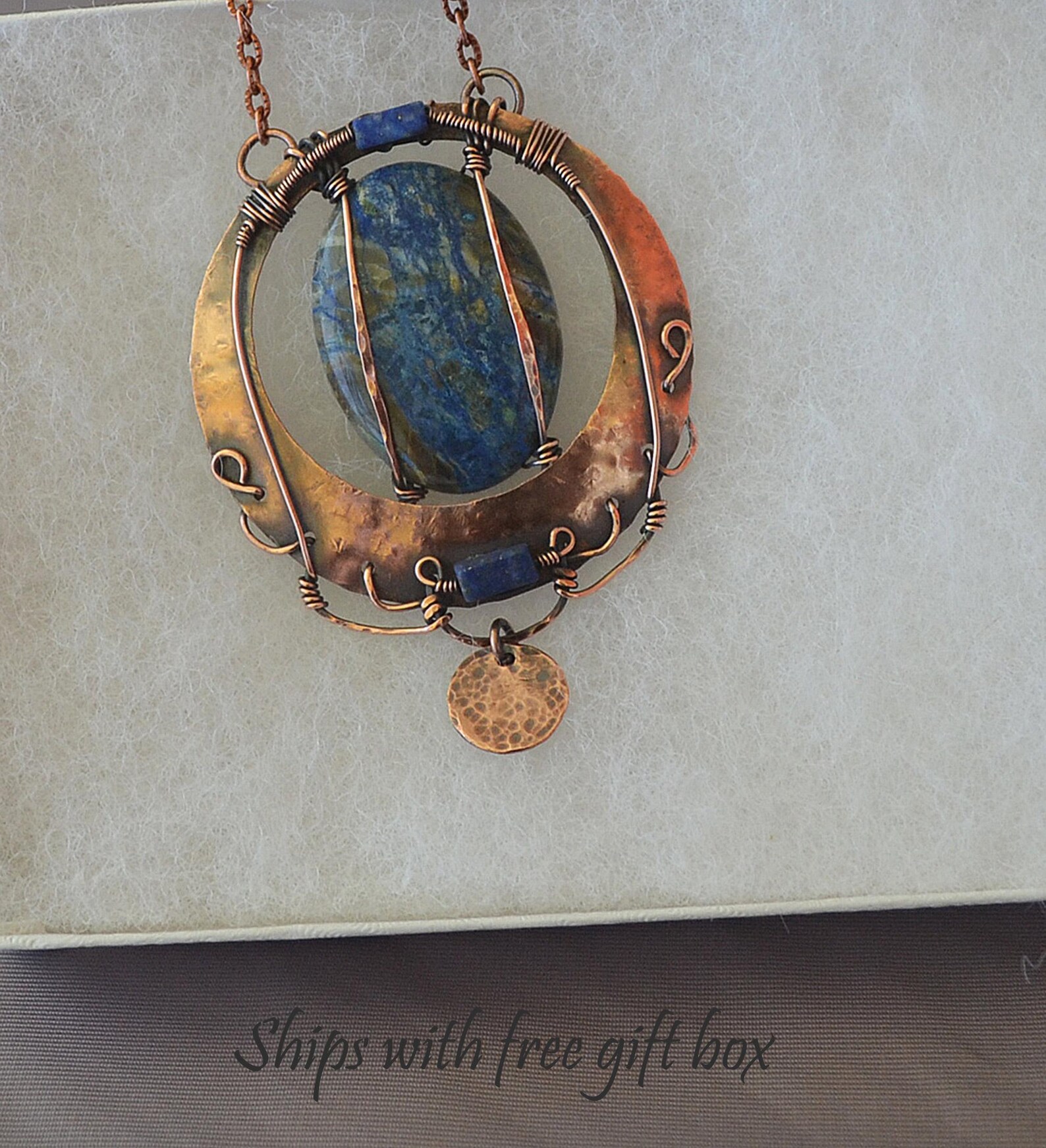 Stone Wind "a Round Tuit" Brutalist Wire Wrap Hammered Copper Circle ...