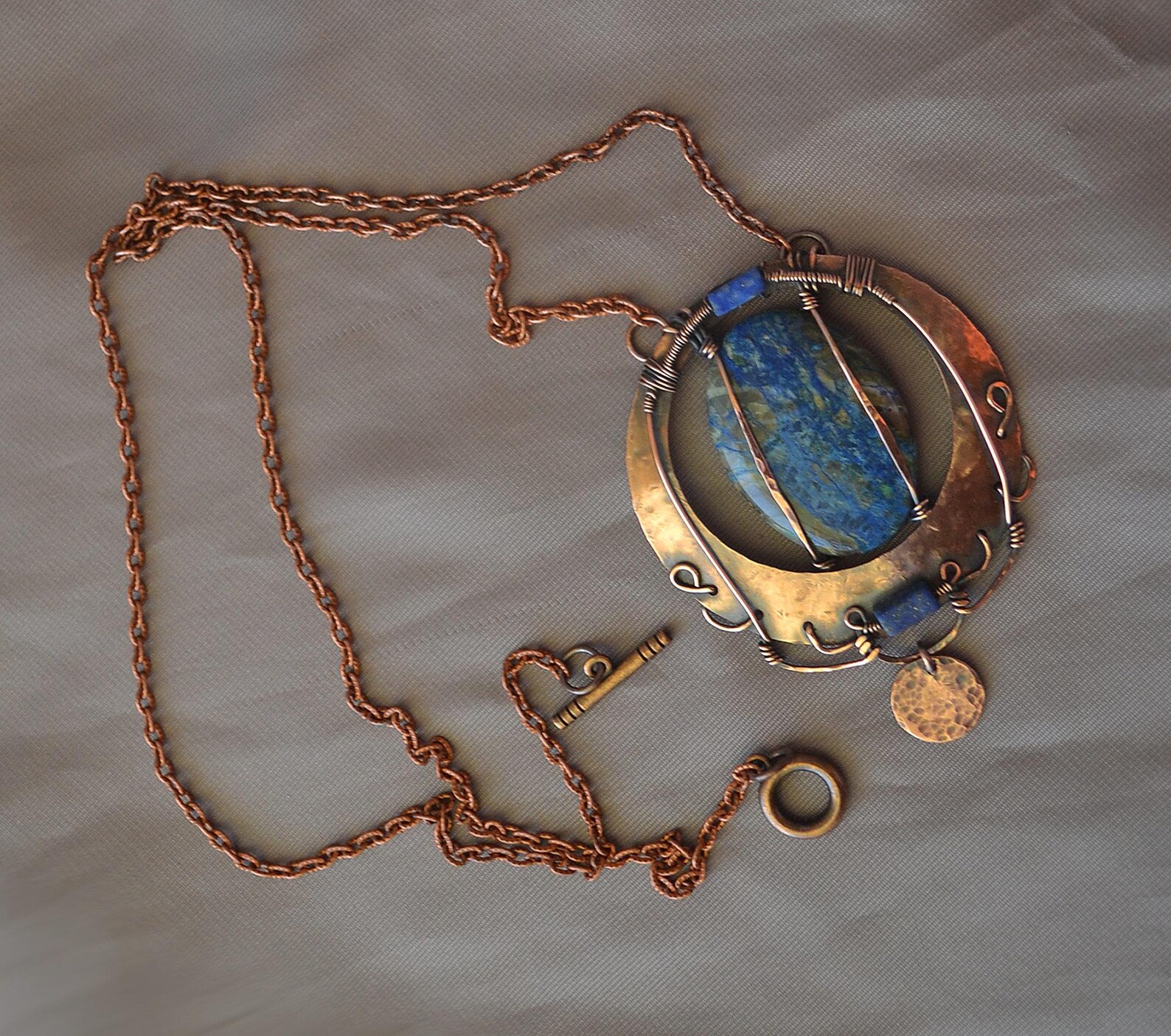 Stone Wind "a Round Tuit" Brutalist Wire Wrap Hammered Copper Circle ...