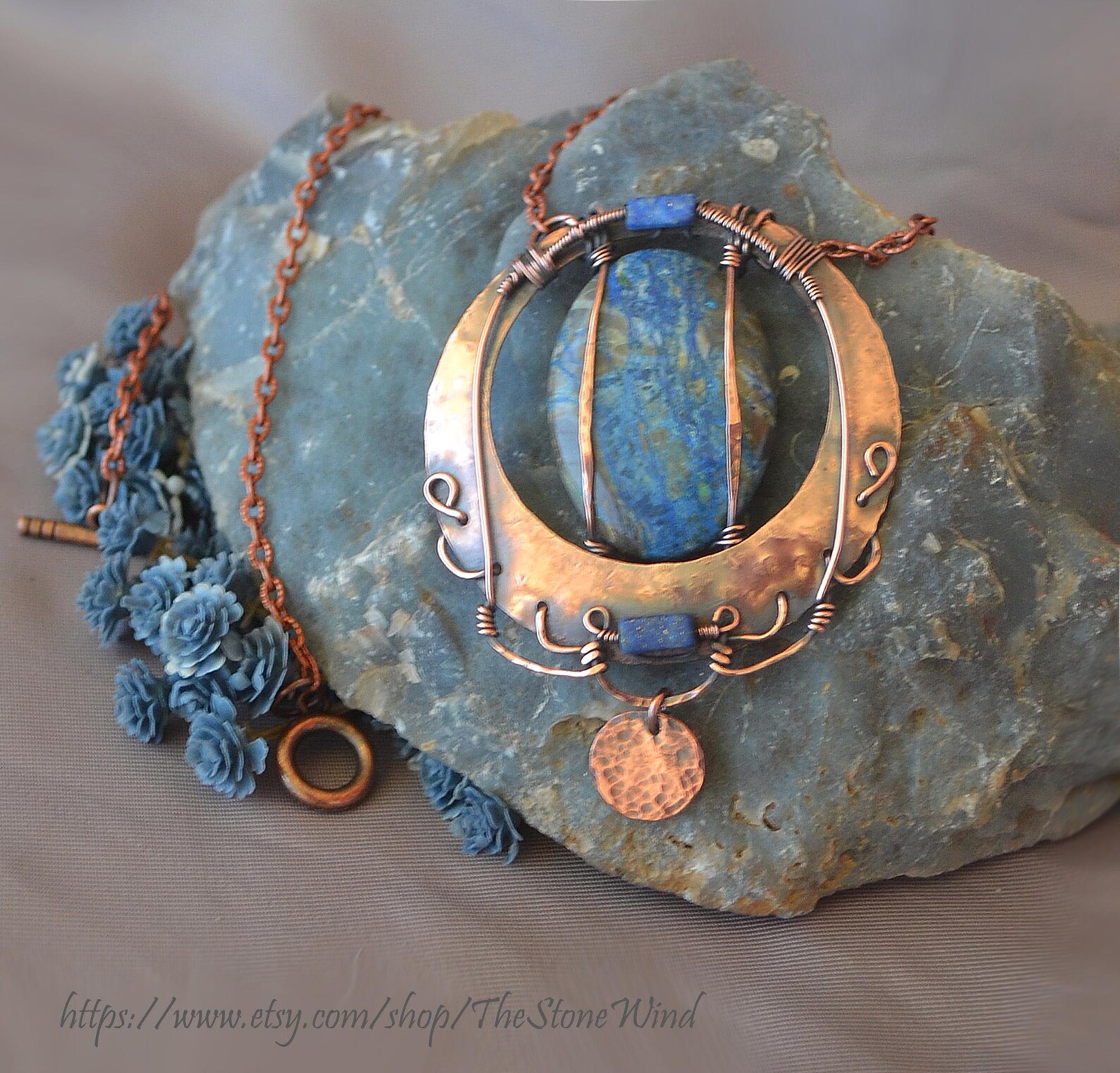 Stone Wind "a Round Tuit" Brutalist Wire Wrap Hammered Copper Circle ...