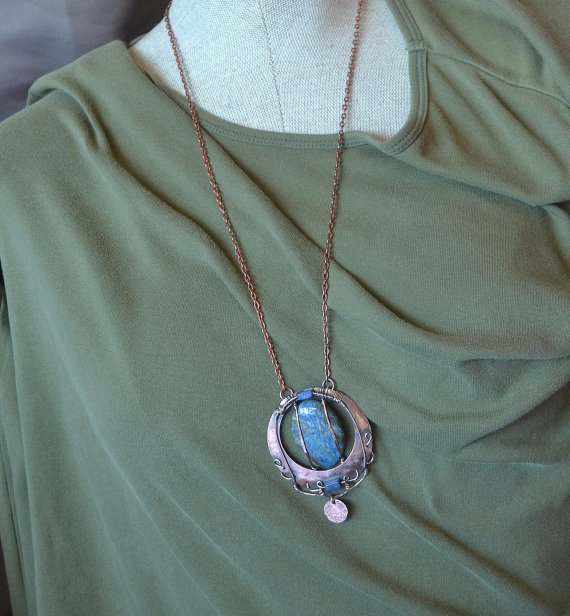 Stone Wind "a Round Tuit" Brutalist Wire Wrap Hammered Copper Circle ...