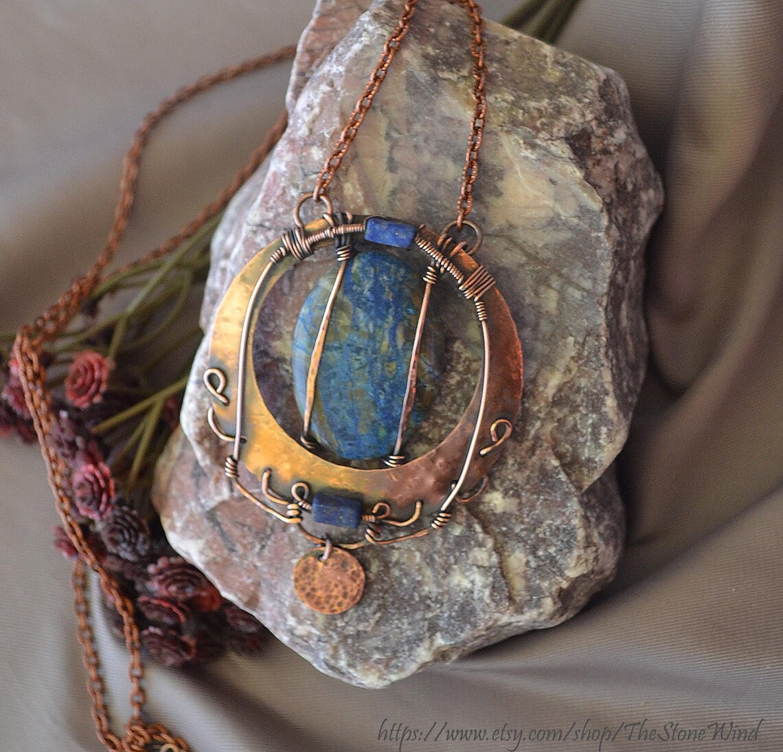 Stone Wind "a Round Tuit" Brutalist Wire Wrap Hammered Copper Circle ...