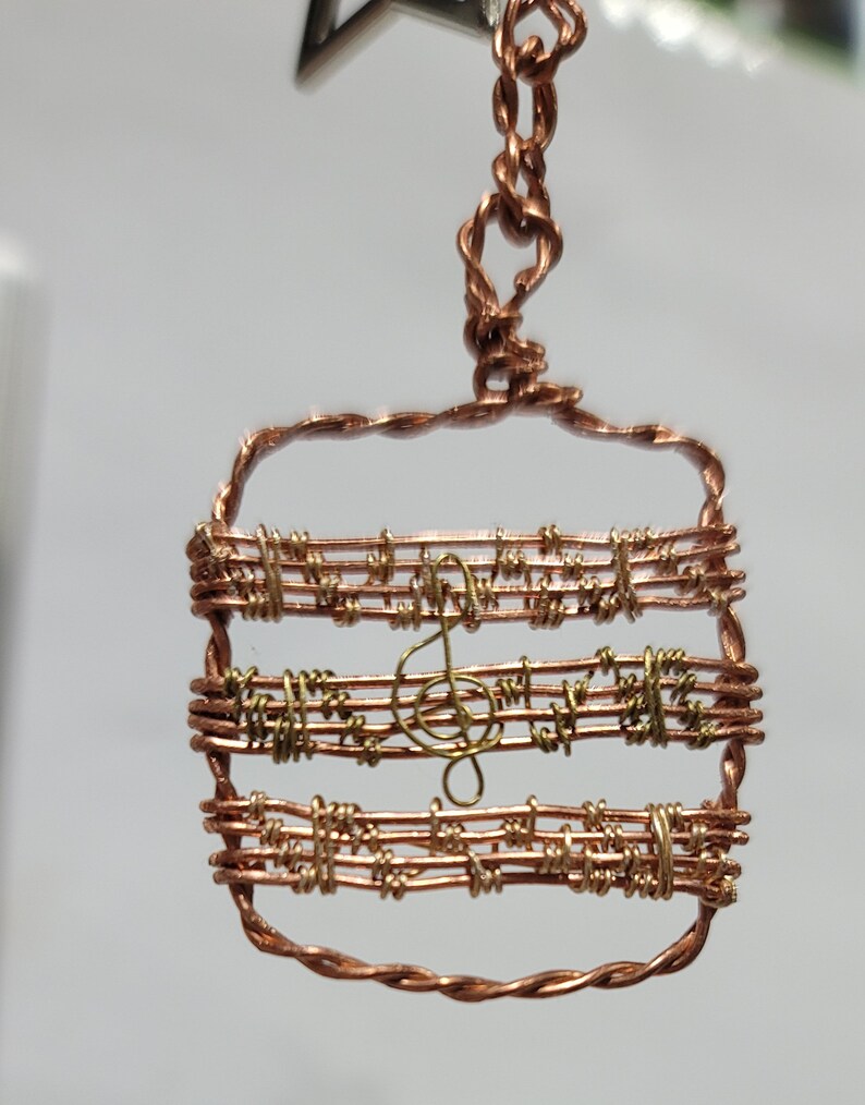 Copper Wire Music Sheet Pendant - Etsy