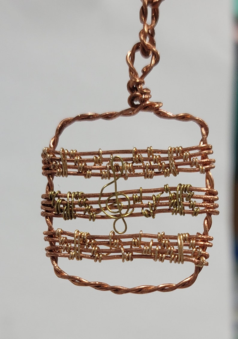 Copper Wire Music Sheet Pendant - Etsy