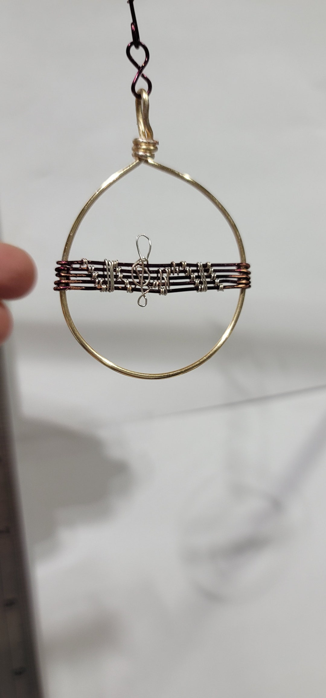 Copper Wire Music Notes Pendant - Etsy