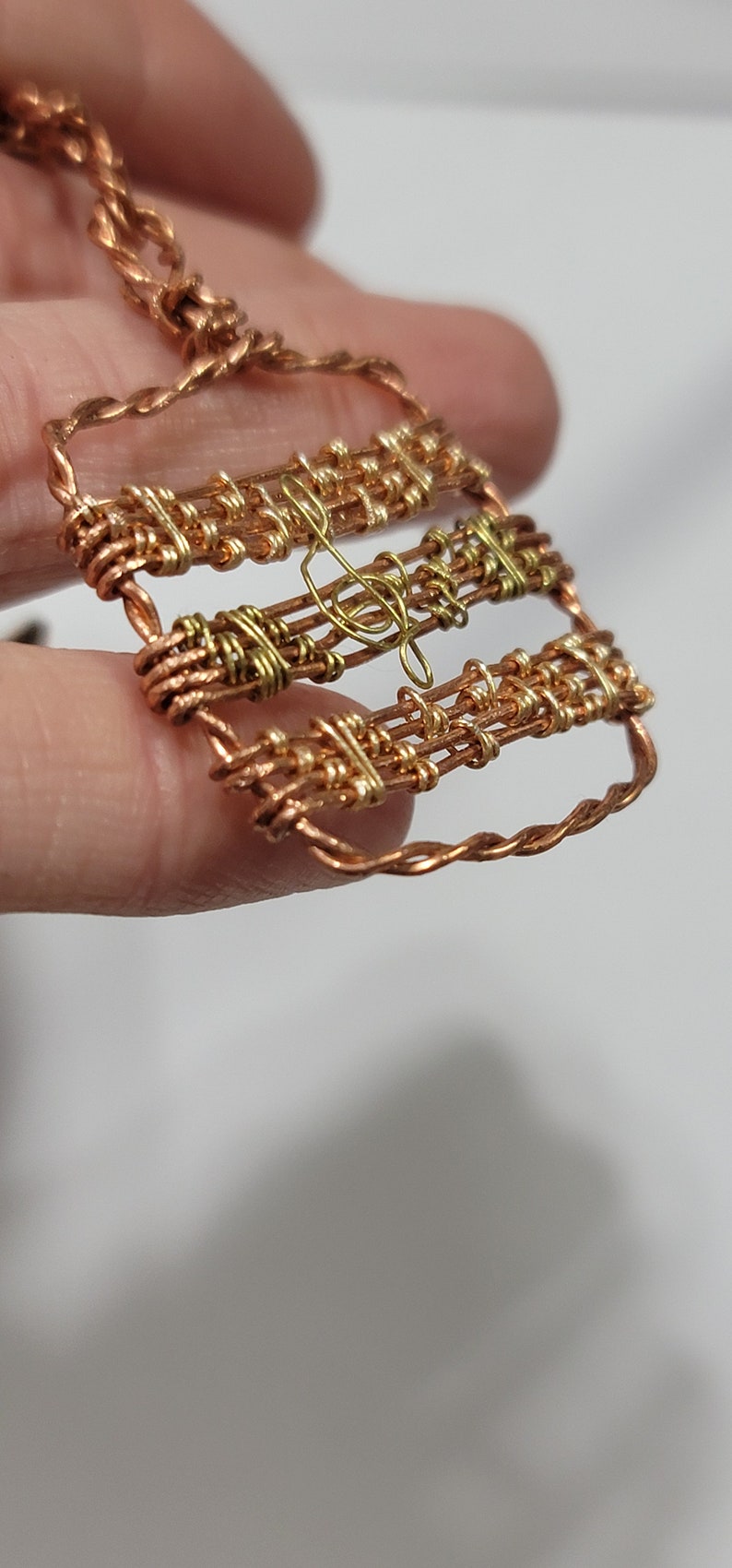 Copper Wire Music Sheet Pendant - Etsy