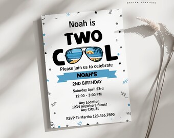 Two Cool 2nd Birthday Invitation - Etsy