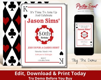 Card Playing Party Invite - Etsy