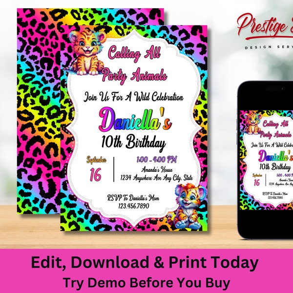 Animal Print Invites - Etsy