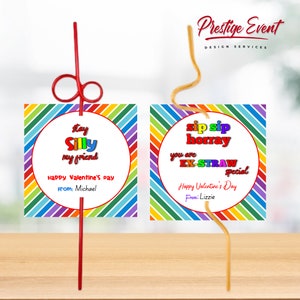 Crazy Straw Valentine Tag, Classroom Valentines, Non-candy Valentine ...
