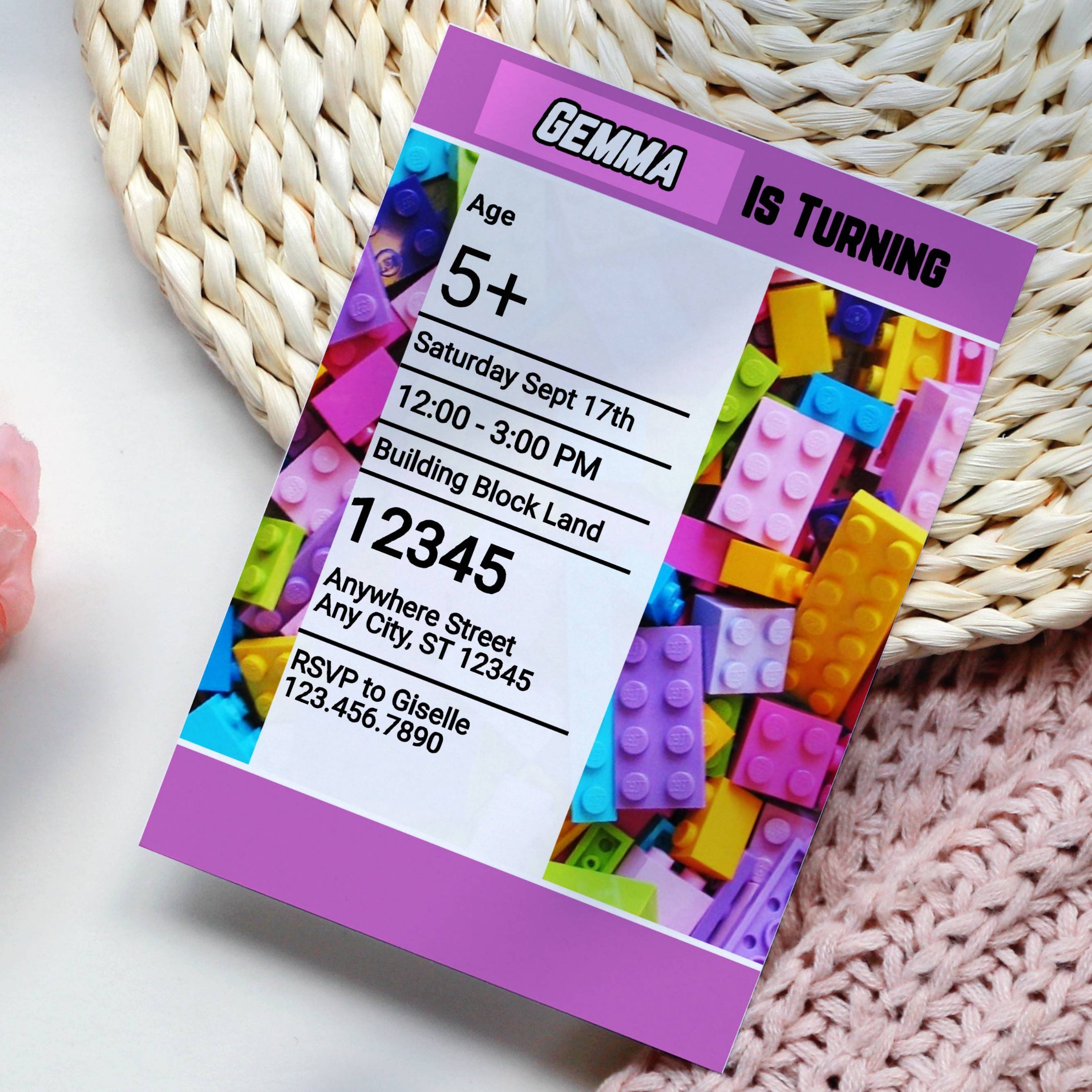 Lego Birthday Invitations Girl LEGO Birthday Party! The Scrap Shoppe