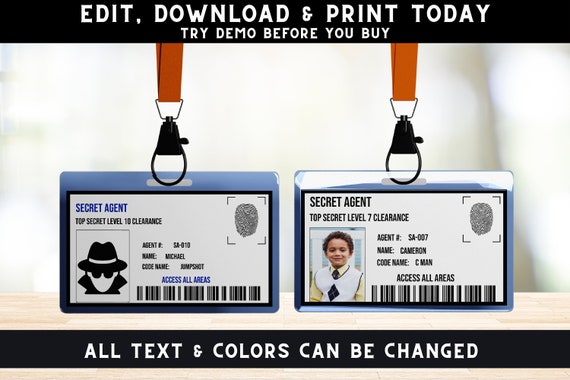 Secret Agent Badge Template