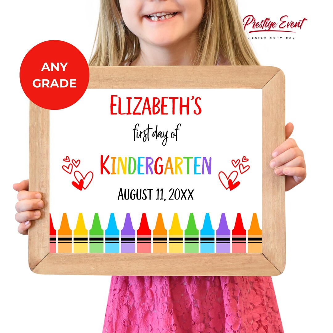 First Day of School Sign: Colorful Whiteboard Photo Prop (digital ...