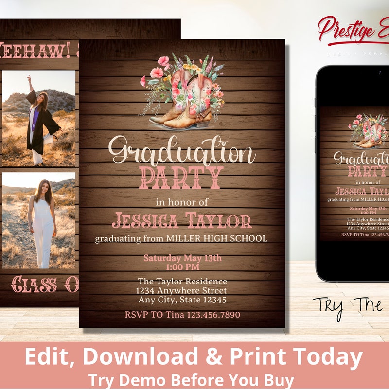 Graduation Party Cowgirl Theme - Etsy