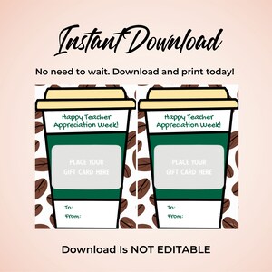 Coffee Teacher Gift Card Holder, Thanks a Latte, Sip Sip Hooray ...