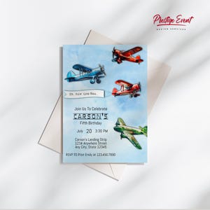 Airplane Birthday Invitation: Aviation Party, Time Flies Theme (PDF) - Etsy