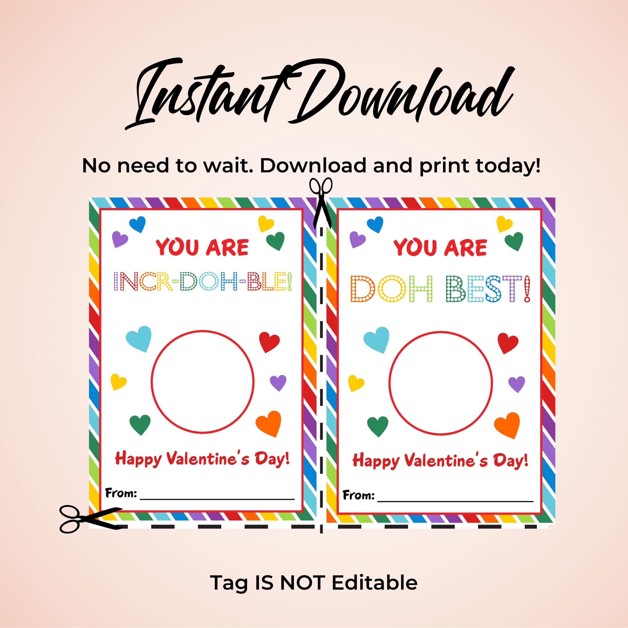 Play Doh Valentine Tags Printable – Non Candy Classroom Valentines ...