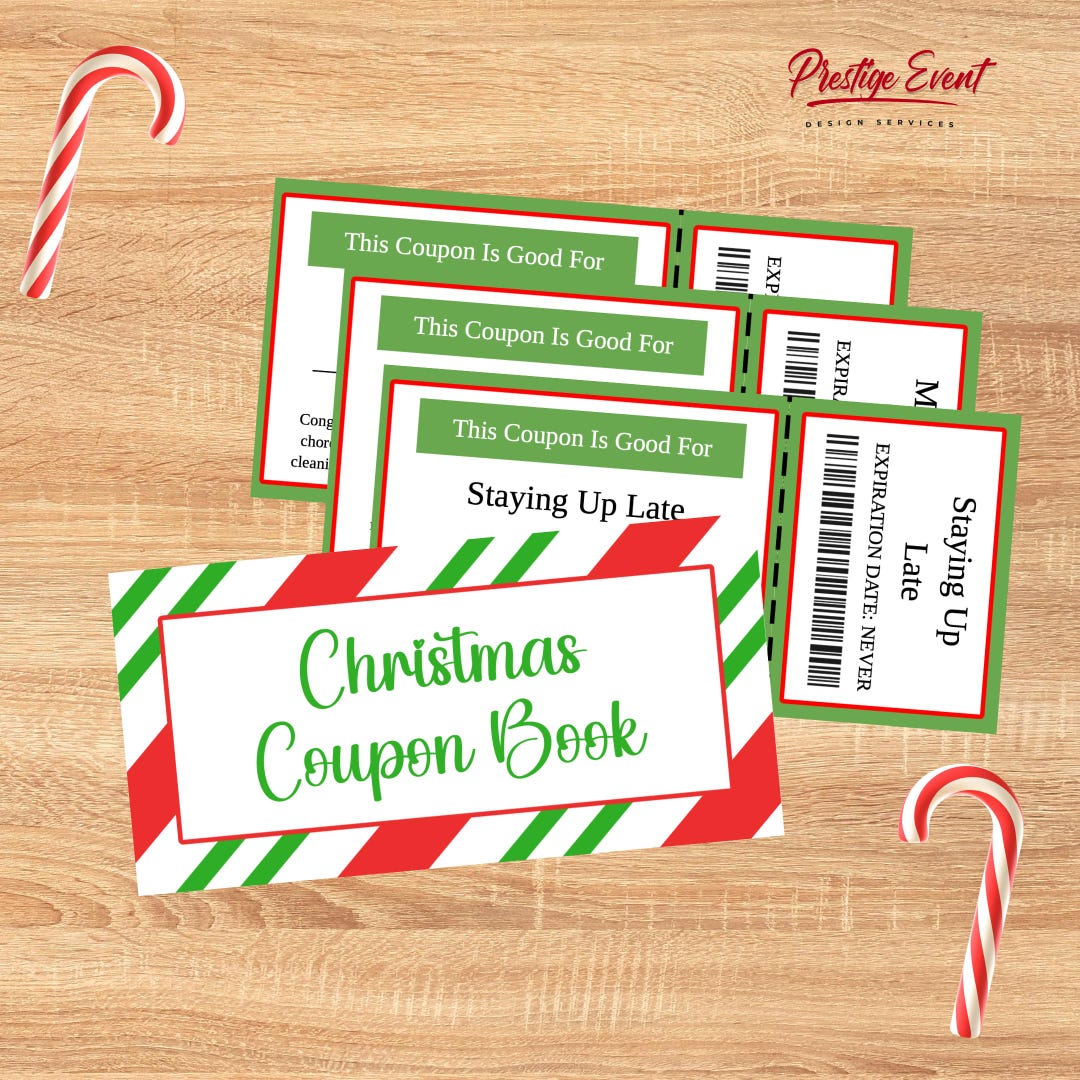 Christmas Coupon Book Printable, Last Minute Stocking Stuffer, DIY ...