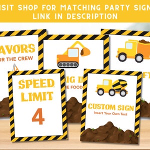 Construction Welcome Sign - Birthday Party Welcome Sign - Construction ...