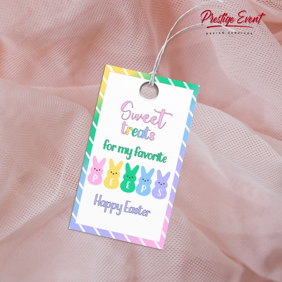 Peeps Easter Gift Tag, Printable Easter Tag, Treats for My Peeps ...