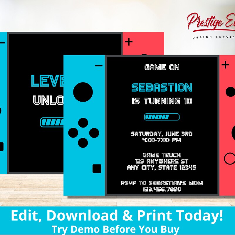 Nintendo Invitation - Etsy
