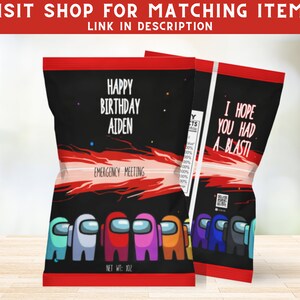 Among Us Thank You Tags Gaming Party Treat Bag Tags Kids Favor Tags ...