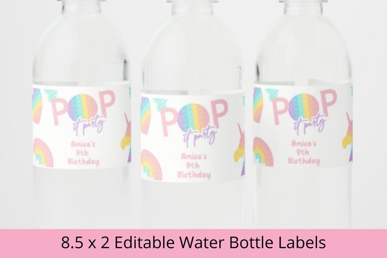 Pop It Birthday Invitation & Party Favor Bundle Pastel - Etsy