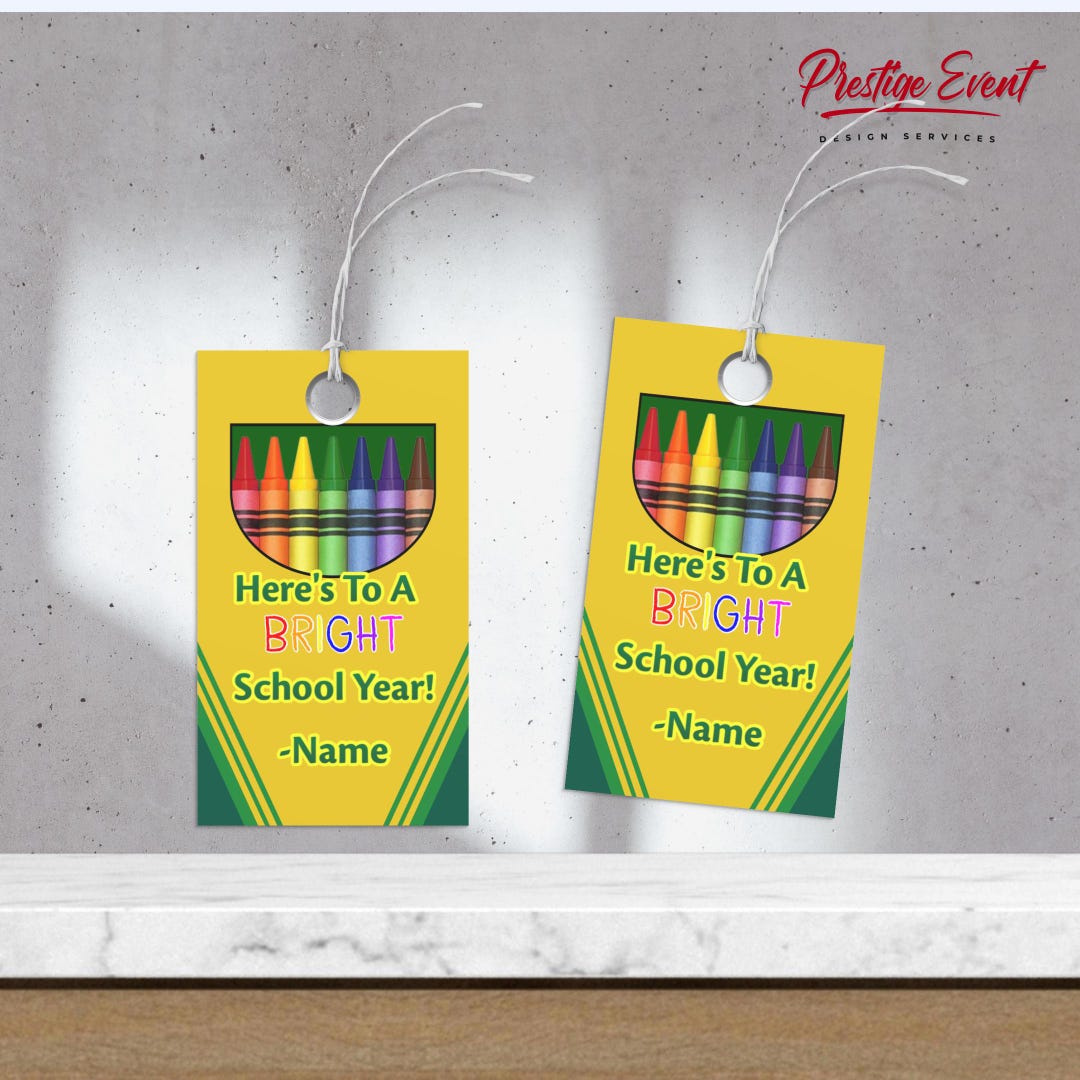 Crayon Back to School Favor Tag | Classroom Welcome Back Gift ...