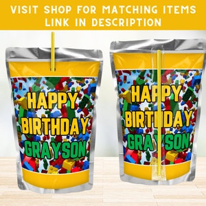 Building Block Favor Tags: Brick Party Thank You Notes (printable) - Etsy