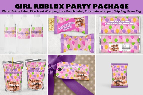 Hot Pink Roblox Birthday Party Favor Package - Printable Roblox Juices ...