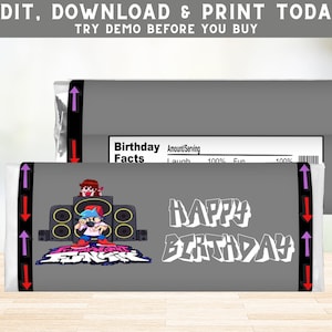 Friday Night Funkin Chocolate Wrapper - FNF Party Favors - Candy Bar ...