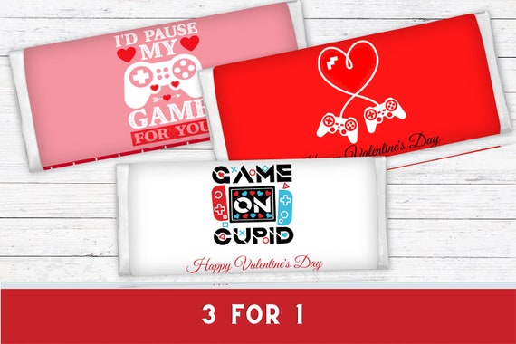 Gamer Valentine Wrappers - Chocolate Bar Printable - Classroom Treats ...