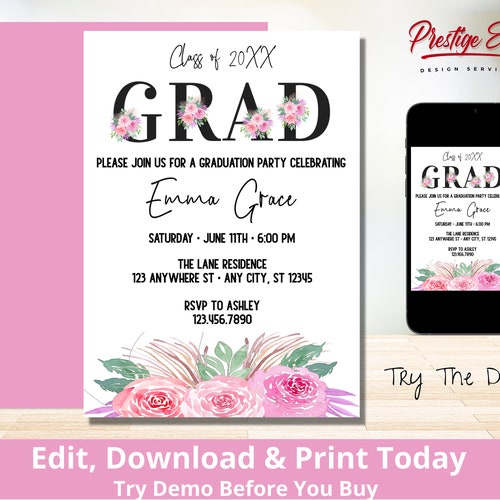 Personalized Graduation Invitation Class of 2023 Graduation - Etsy