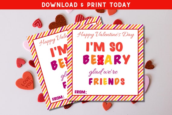 Gummy Bear Valentine Tag - Bear Valentine's Day Favor - Gummy Valentine ...