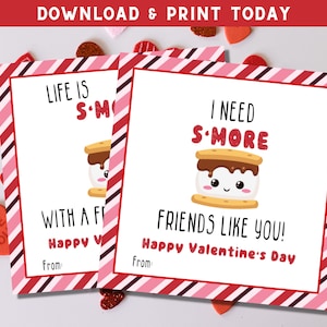 S'mores Valentine Tag - Smore Valentine's Day Favor - S'mores Valentine ...