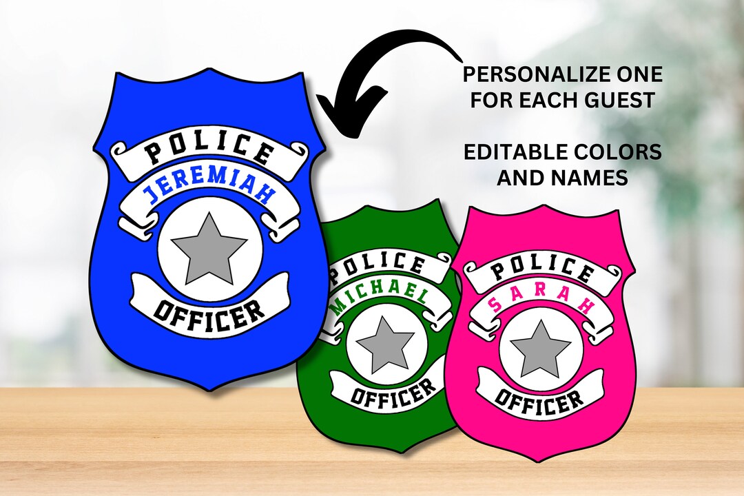 Police Office Badge Police Party Printable Police Theme - Etsy