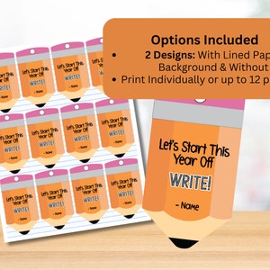 Back to School Tag Printable - First Day of School Pencil Gift Tag ...