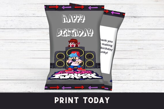Friday Night Funkin' Chip Bag - FNF Snack Label - Printable Wrapper ...