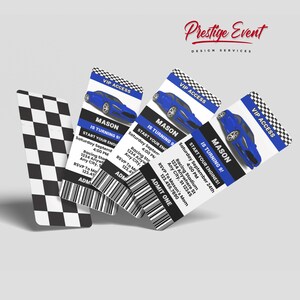 Blue Racing Theme Ticket Invitation, Race Car Birthday Party Invite ...