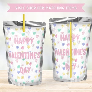 Candy Hearts Chip Bag - Happy Valentine's Day Bag - Valentine's Wrapper ...