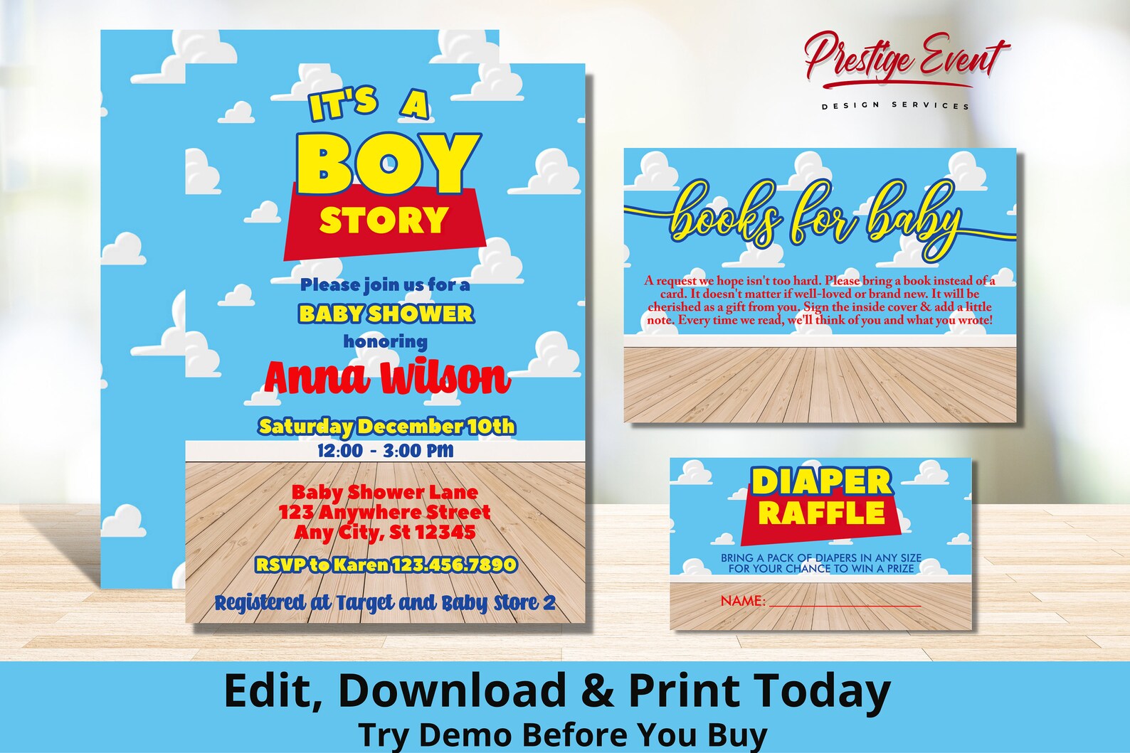 Toy Story Baby Shower Invitation Bundle It's A Boy Story - Etsy